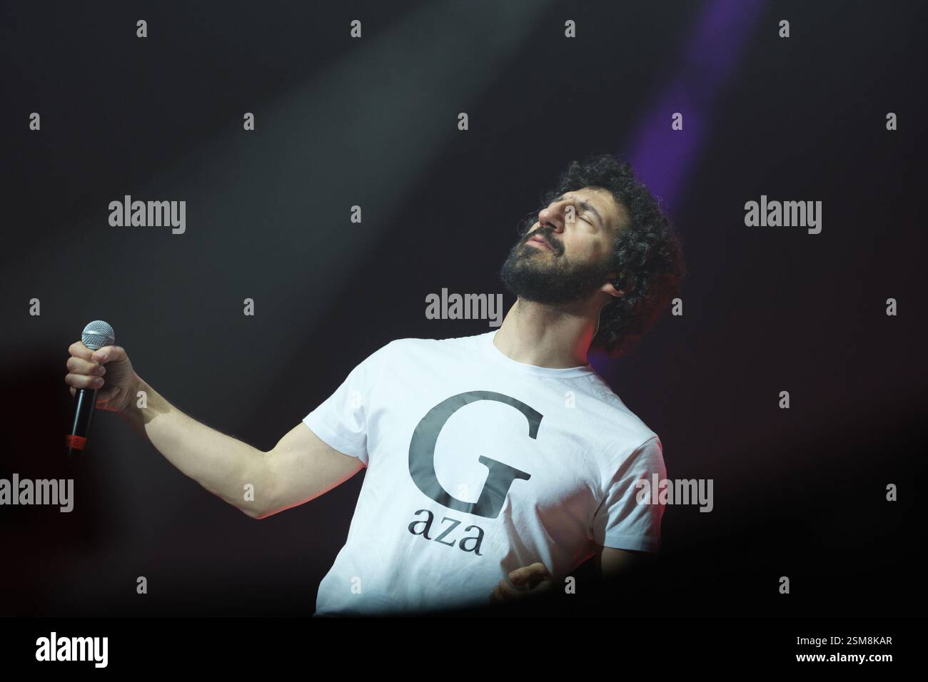 Singer-songwriter Marwan performs during the tribute concert to Pablo ...