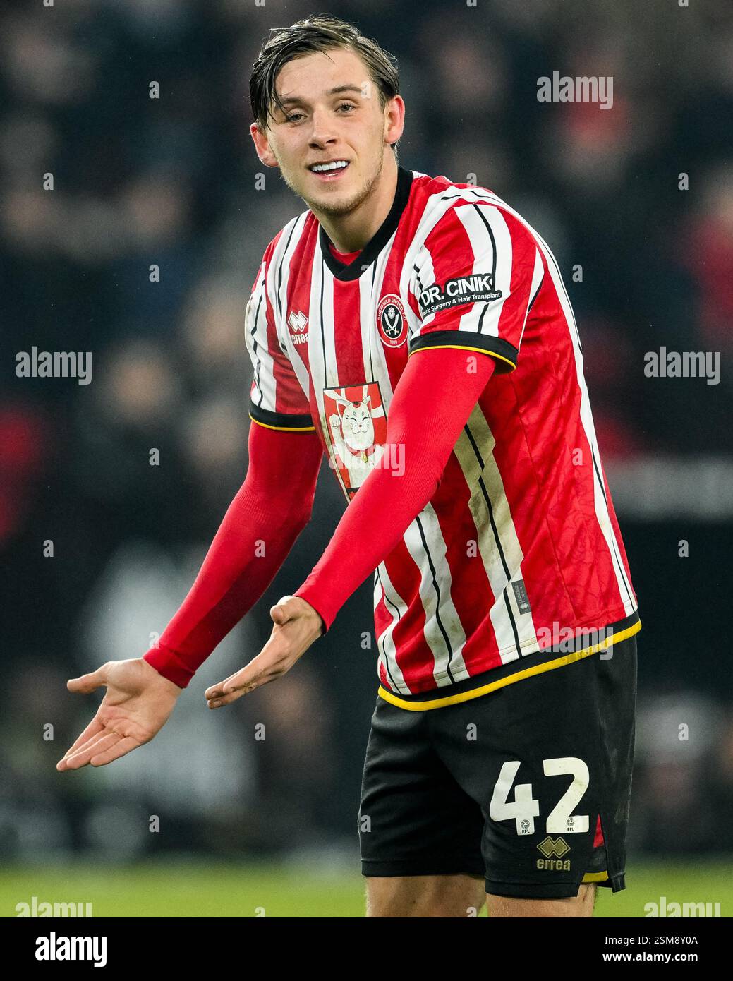 Sheffield, UK. 12th Feb, 2025. Sydie Peck of Sheffield United reacts ...