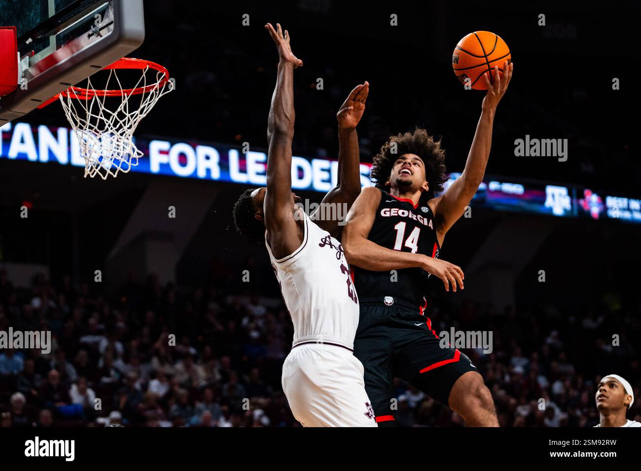 College Station, Texas, USA. 11th Feb, 2025. Georgia forward ASA NEWELL ...