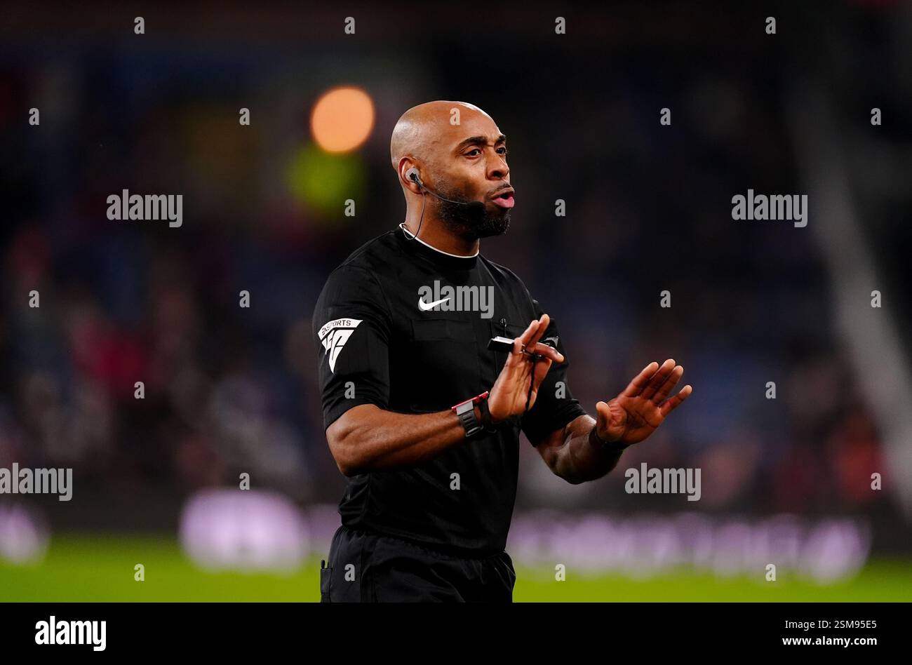 Referee Sam Allison during the Sky Bet Championship match at Turf Moor ...