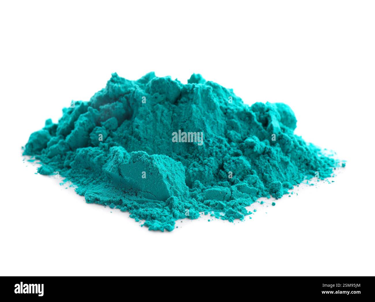 Turquoise pigment on white background Stock Photo - Alamy