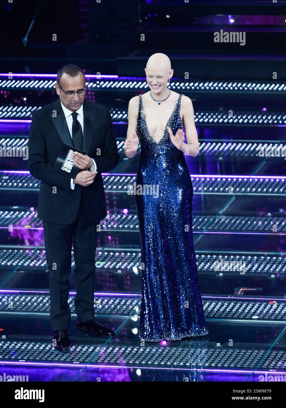 Sanremo, Italy. 12th Feb, 2025. Second Evening. In the Photo: Carlo ...