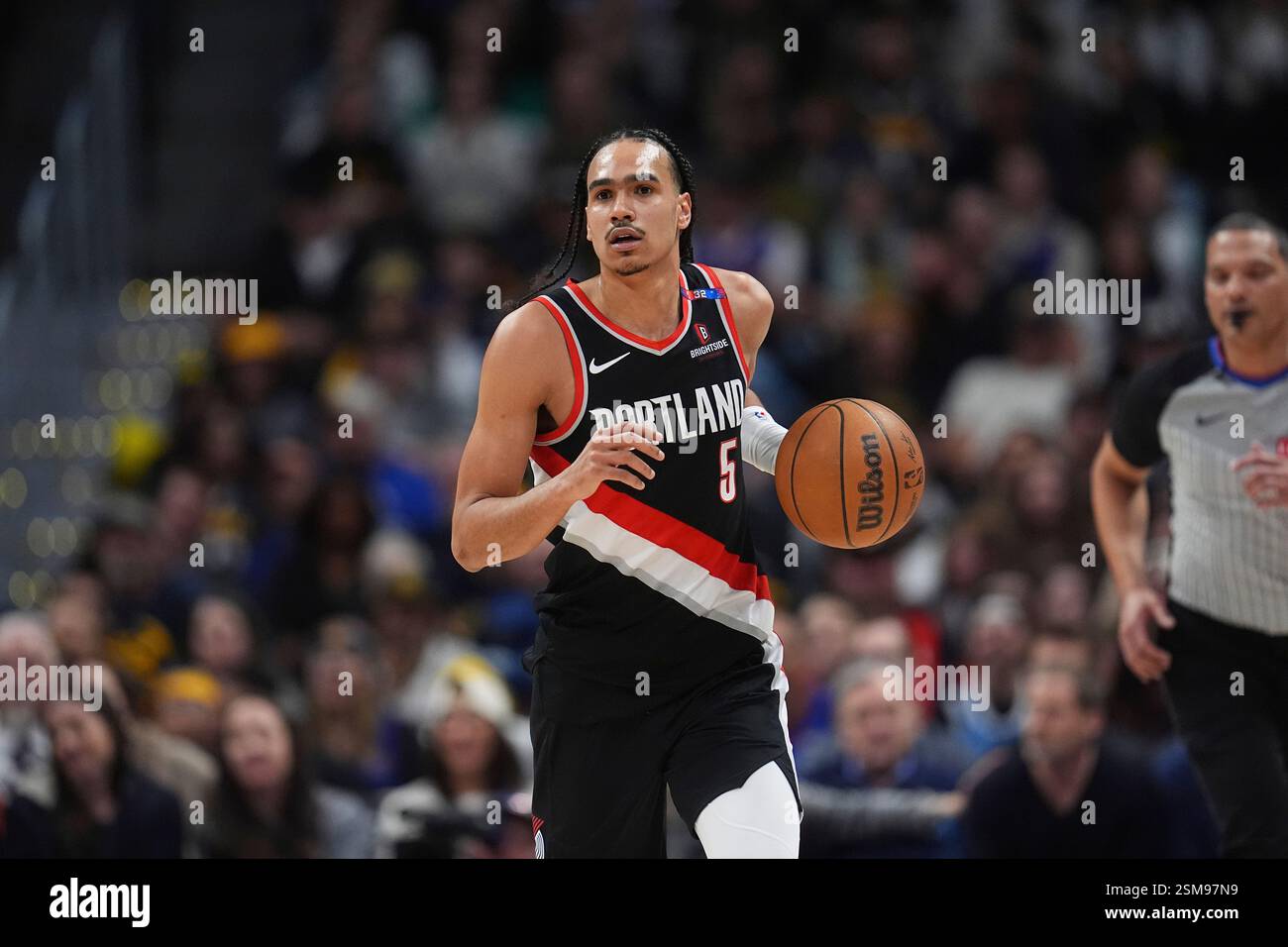 Portland Trail Blazers guard Dalano Banton (5) in the second half of an ...