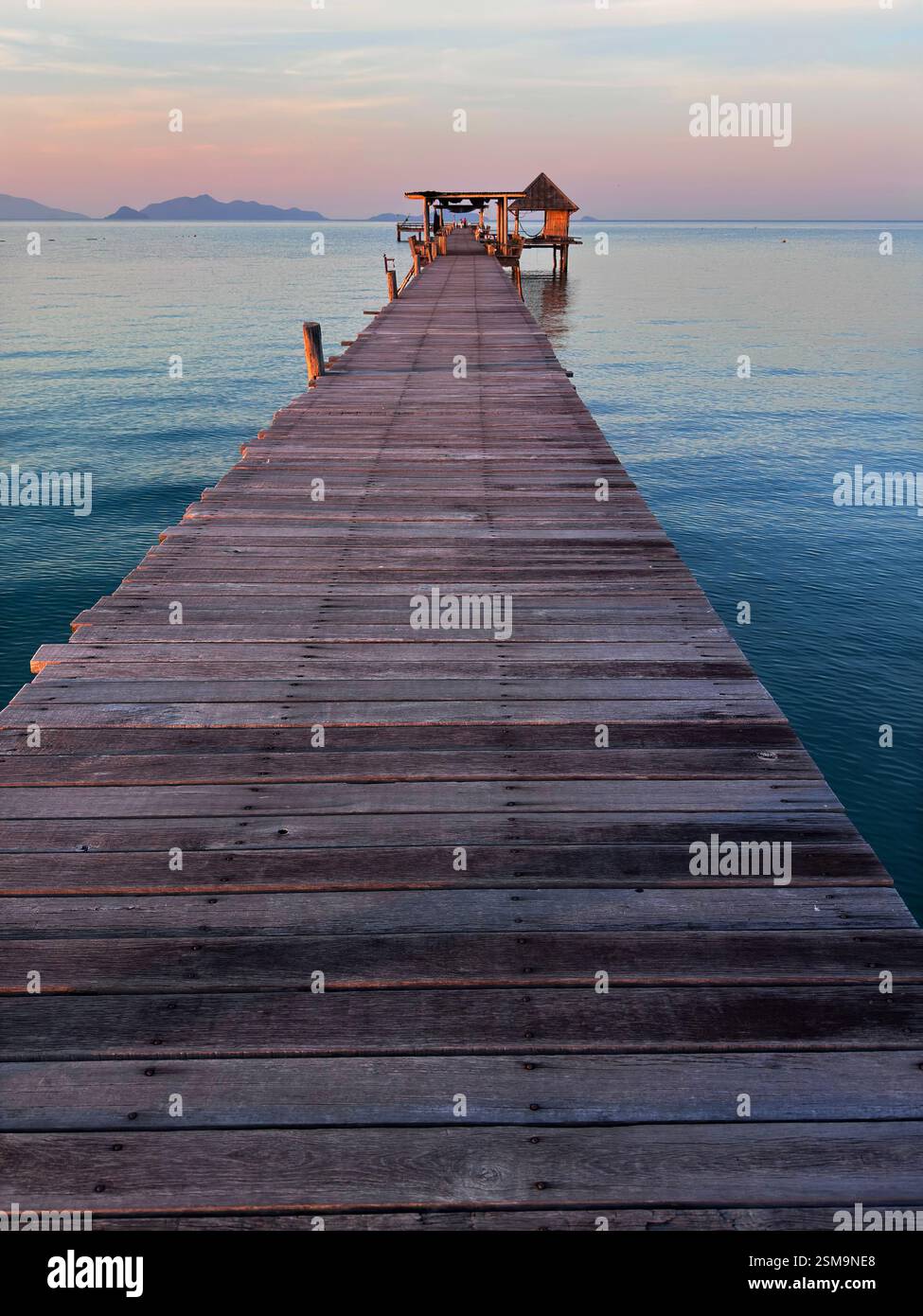 Long dock on Kho Mak Island is located in the Gulf of Thailand Stock ...