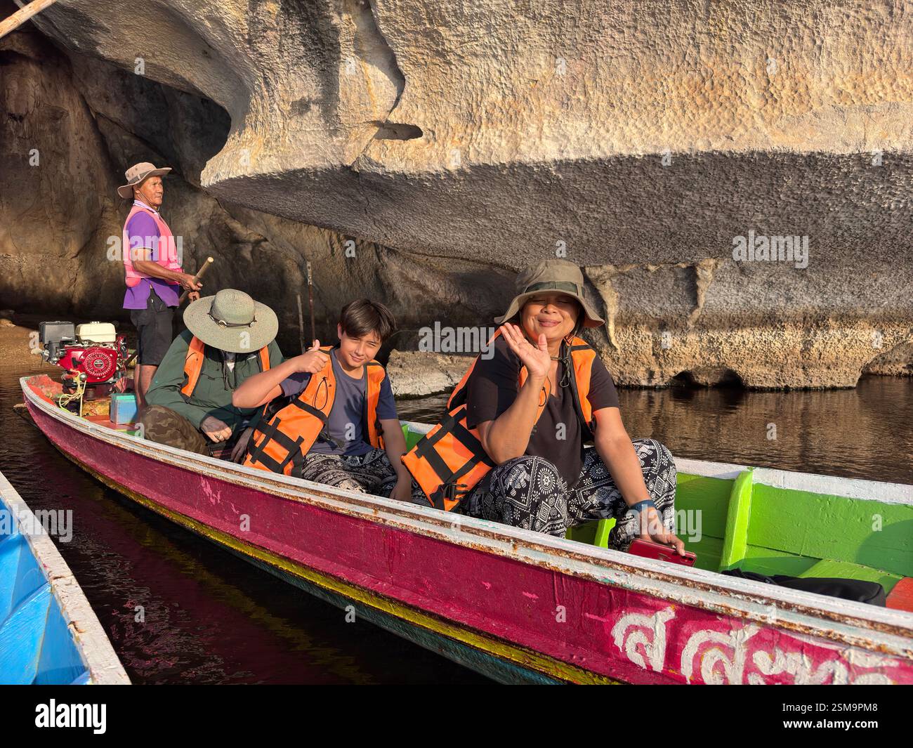 A tourist boat ride on the inland waterways of Khao Sam Roi Yot ...