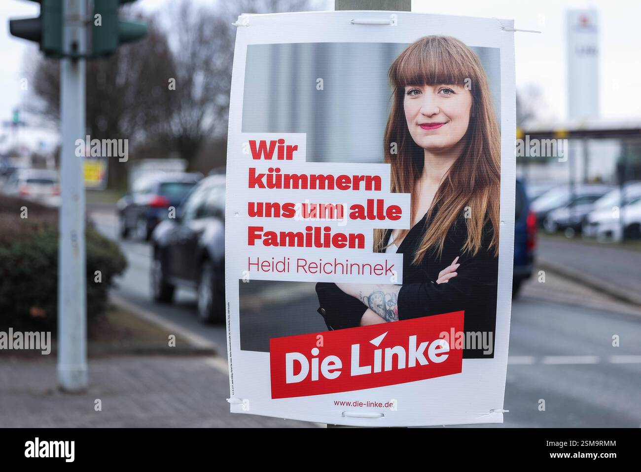 Wahlplakate - Bundestagswahl 2025 am 11.02.2025 in Herne Ein Wahlplakat der Partei Die Linke ...