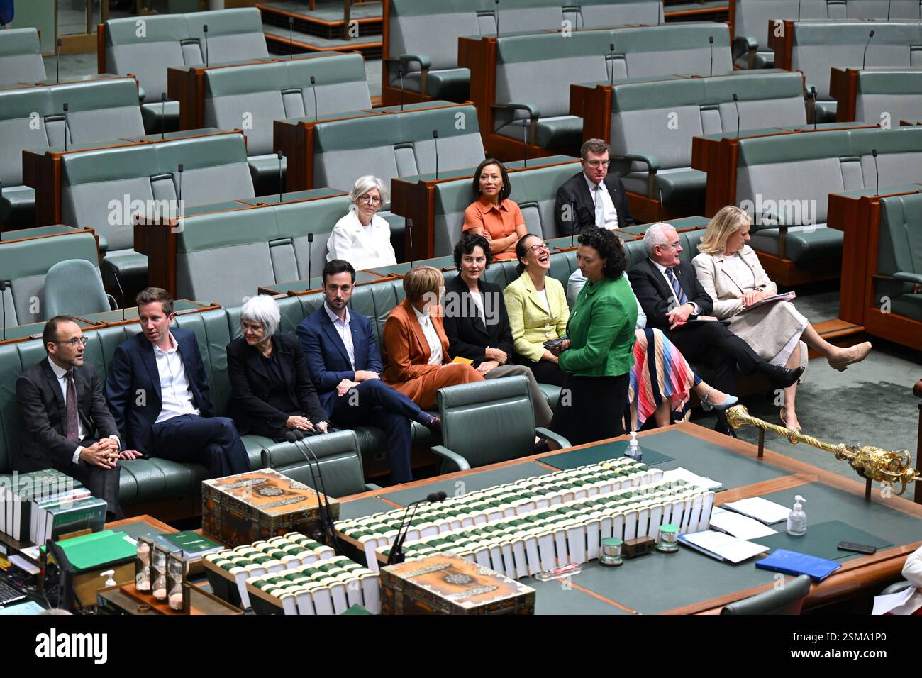 Canberra, Australia. 13th Feb, 2025. Members of the Crossbench are seen ...