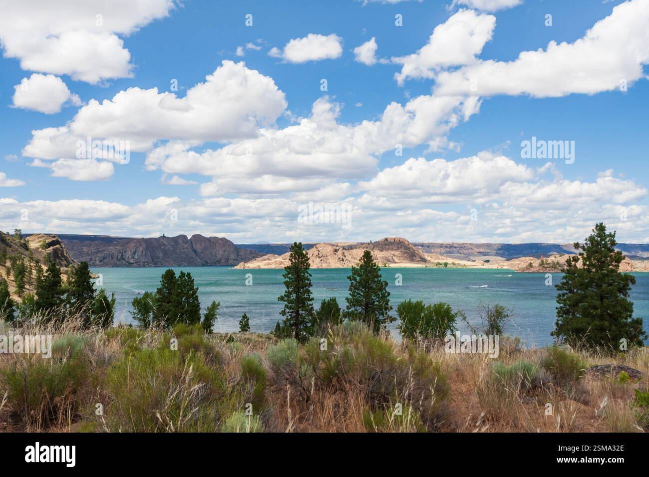 Banks Lake, as seen from Steamboat Rock State Park, is a reservoir in ...
