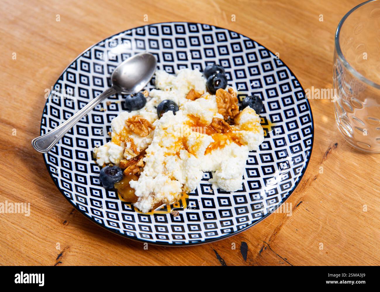 Traditional Catalan mato con miel, delicate soft whey cheese made from ...