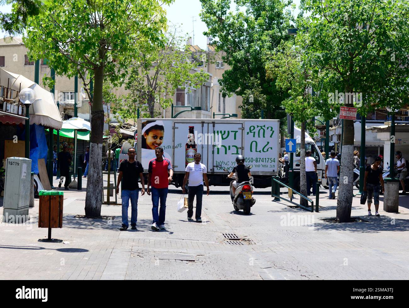 Neve Sha'anan Street, is a pedestrian mall. Many foreign workers ...