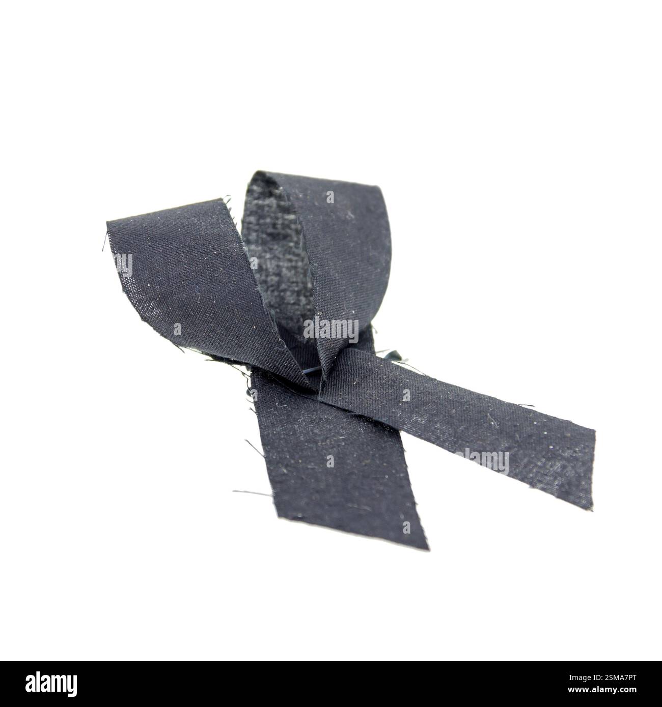 black ribbon for mourning concept isolated on white background Stock ...