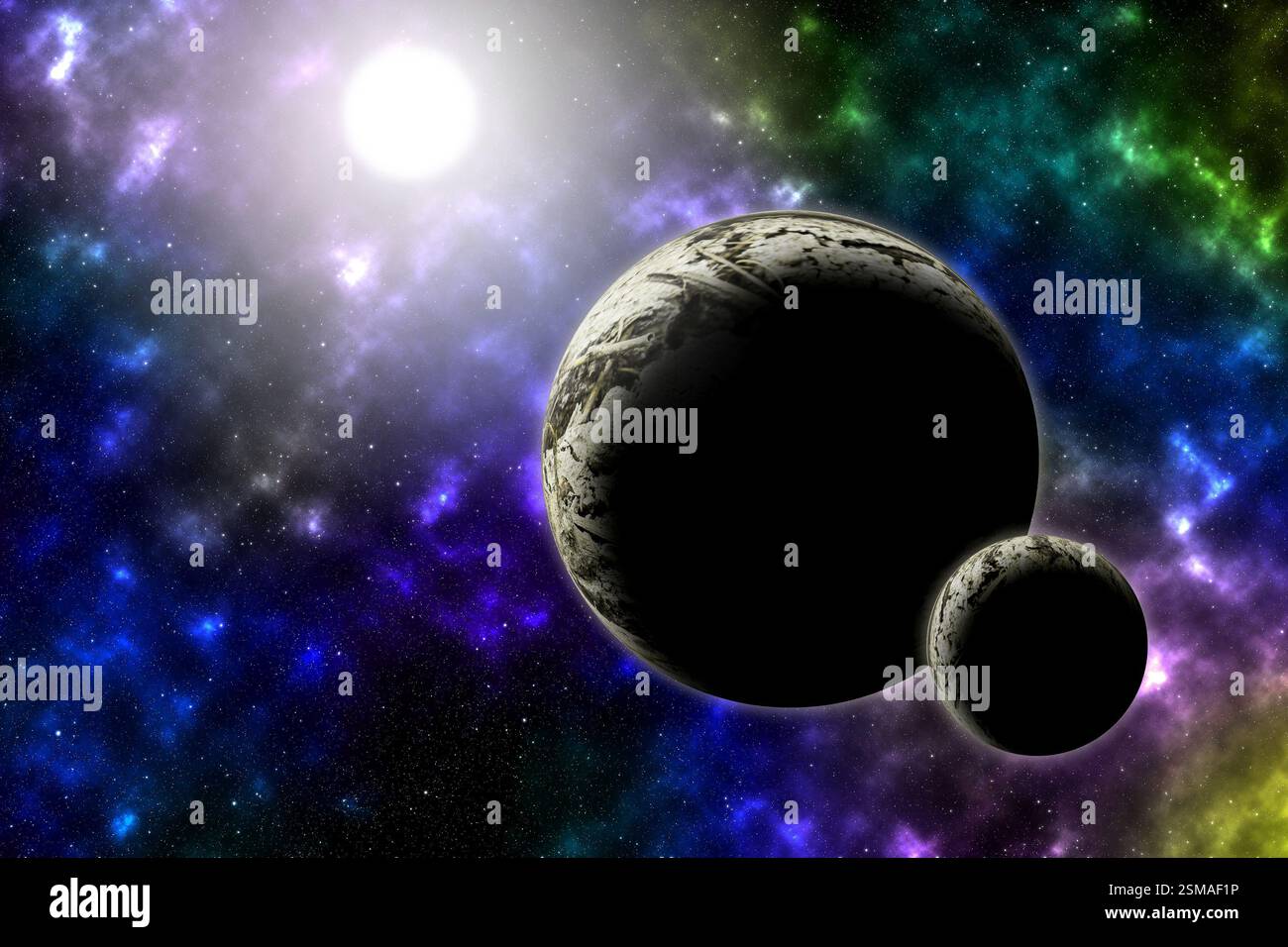 Star , Planets in distant galaxies. 3D illustration Stock Photo - Alamy