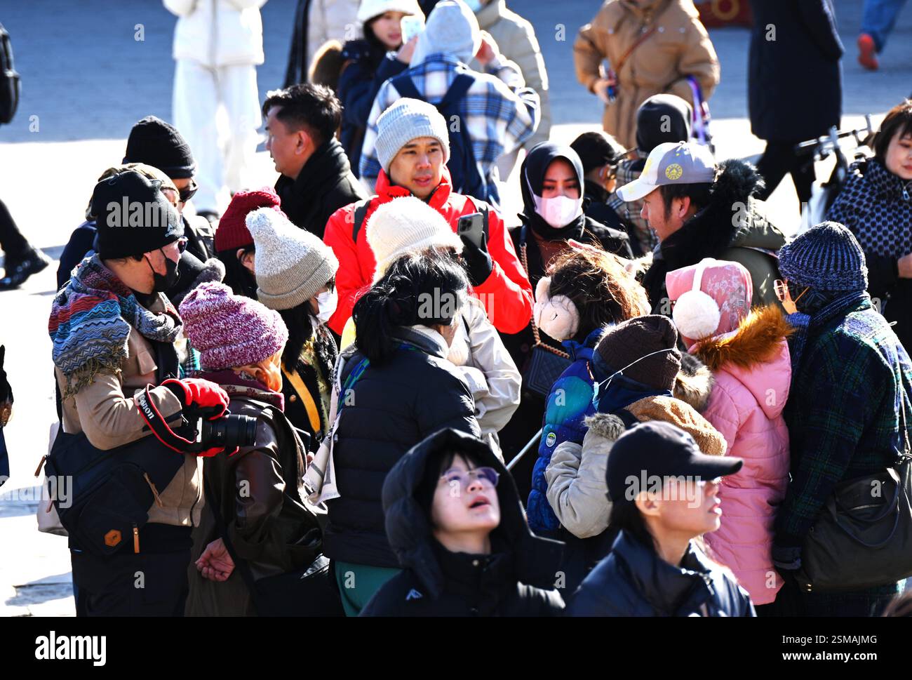 BEIJING, CHINA - FEBRUARY 12, 2025 - Tourists visit the Temple of ...