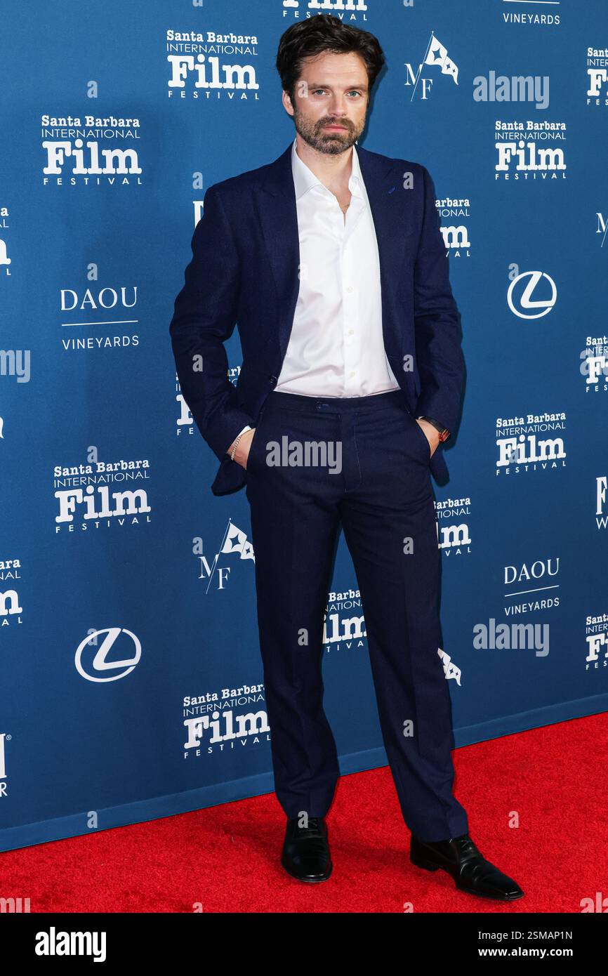 SANTA BARBARA, CALIFORNIA, USA - FEBRUARY 09: Sebastian Stan arrives at ...