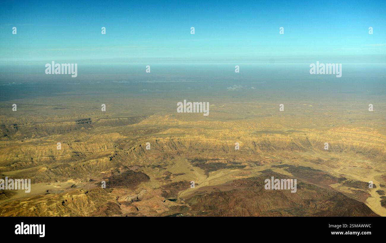 An aerial view of the Arabah and Negev deserts in Israel Stock Photo ...