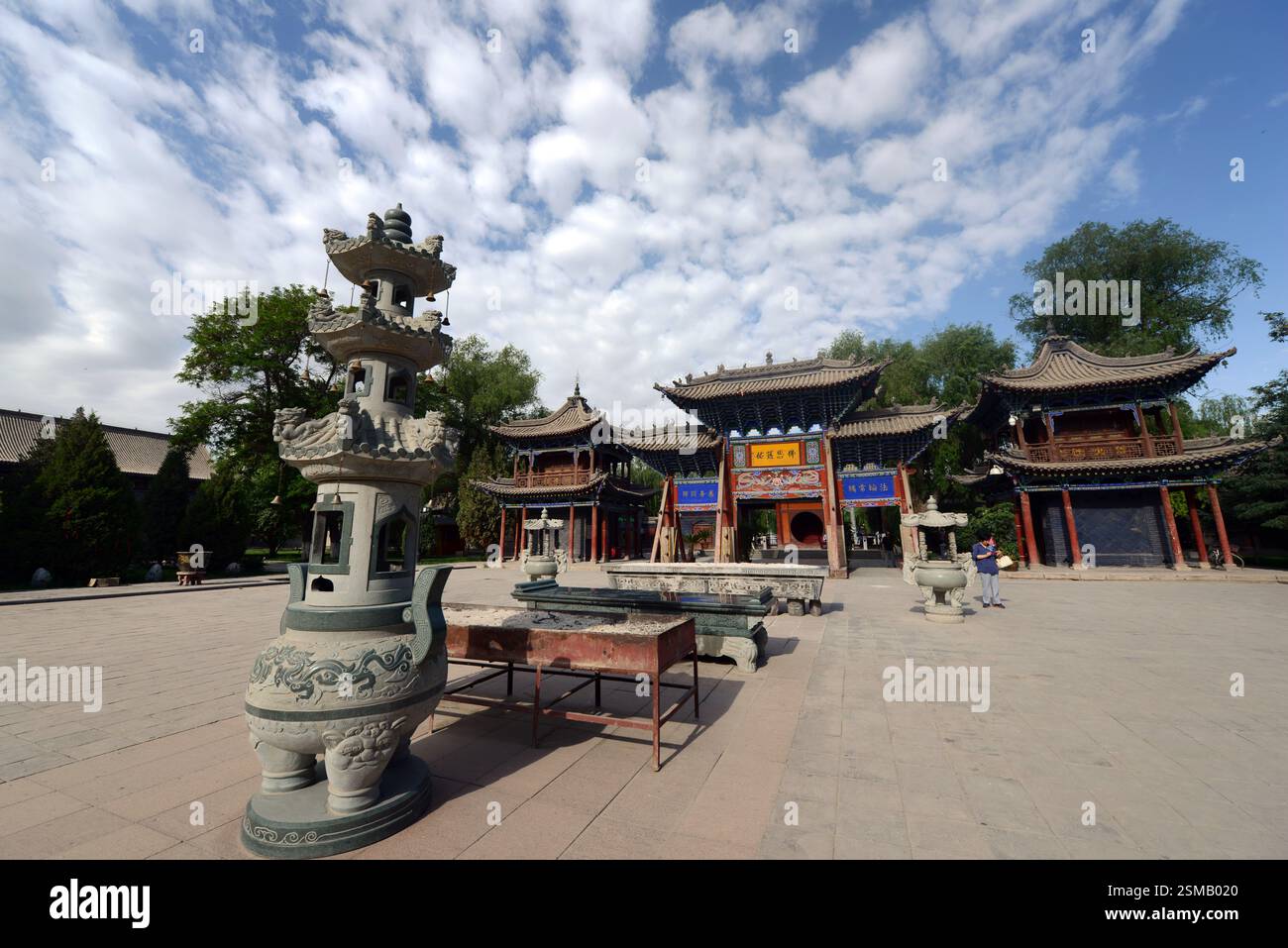 Traditional Chinese gates at the Dafo Buddhist temple in Zhangye, Gansu ...