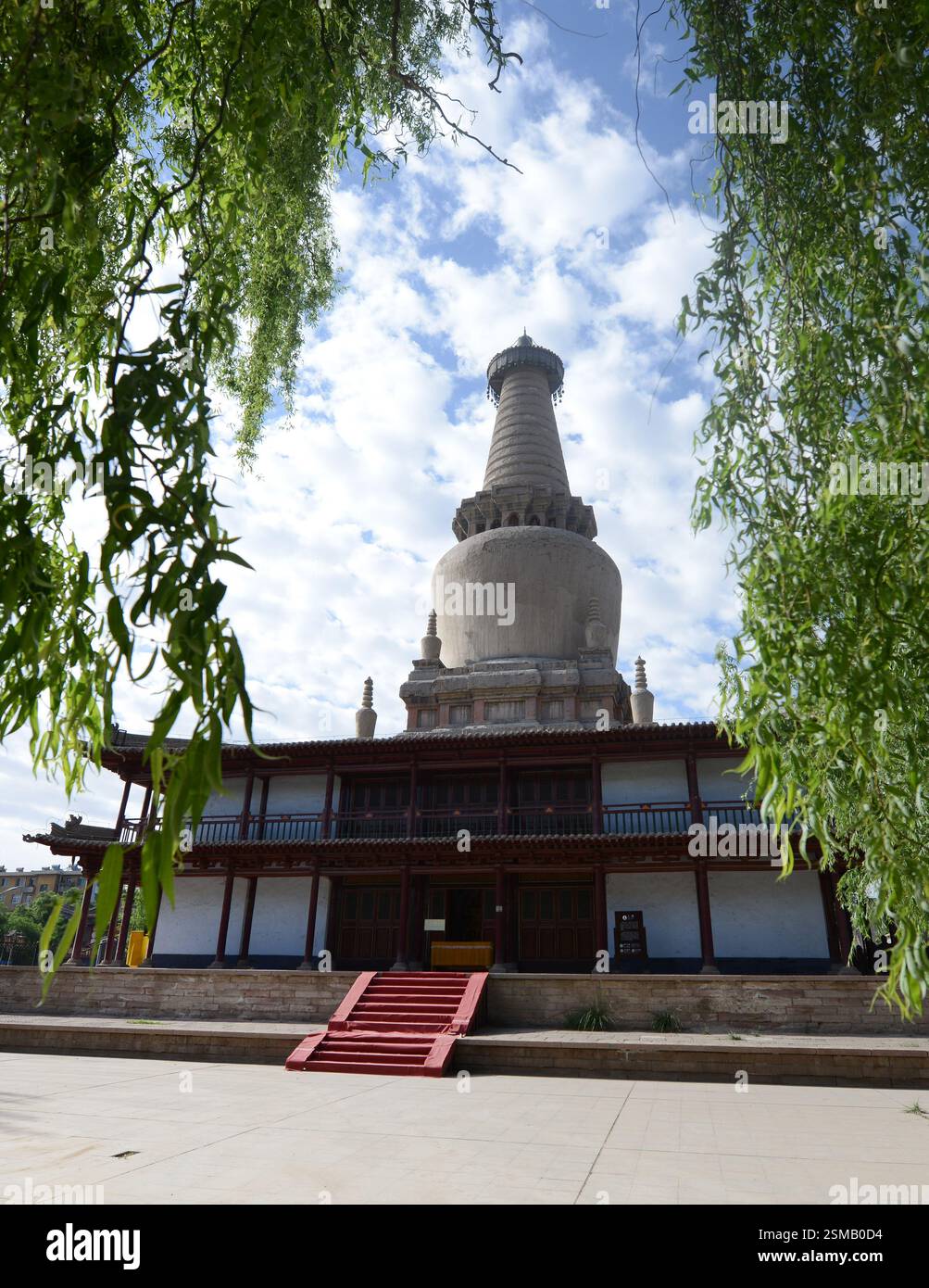 A stupa at the Dafo Buddhist temple in Zhangye, Gansu province, China ...