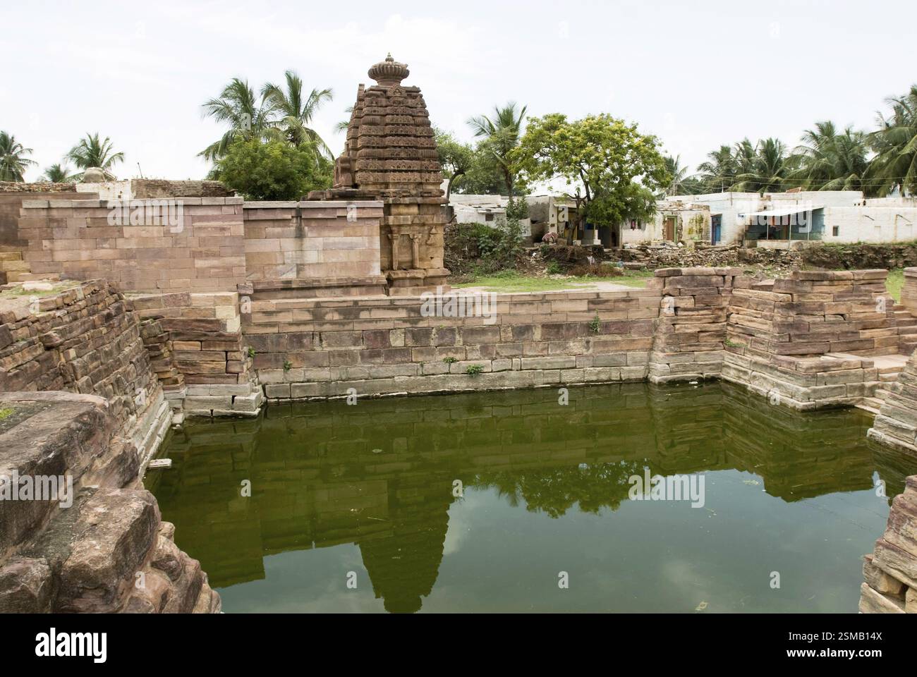Chakra Gudi temple with well in Aihole, Karnataka, India, Asia Stock ...