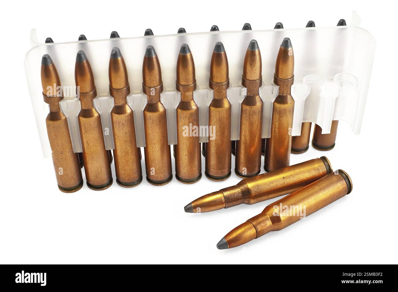 Packing ammunition for the automatic weapons and two cartridges lie ...