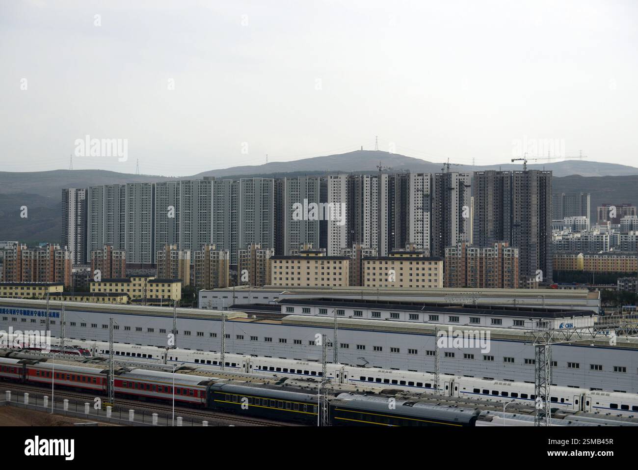 New cities, mostly empty in Gansu province, China Stock Photo - Alamy