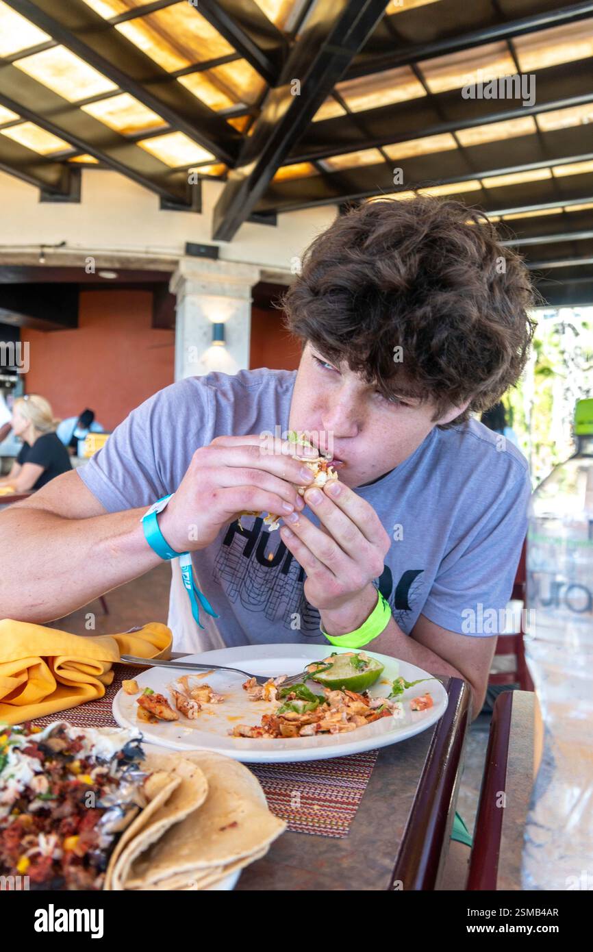 Enjoying traditional Mexican flavors while savoring each bite at a ...