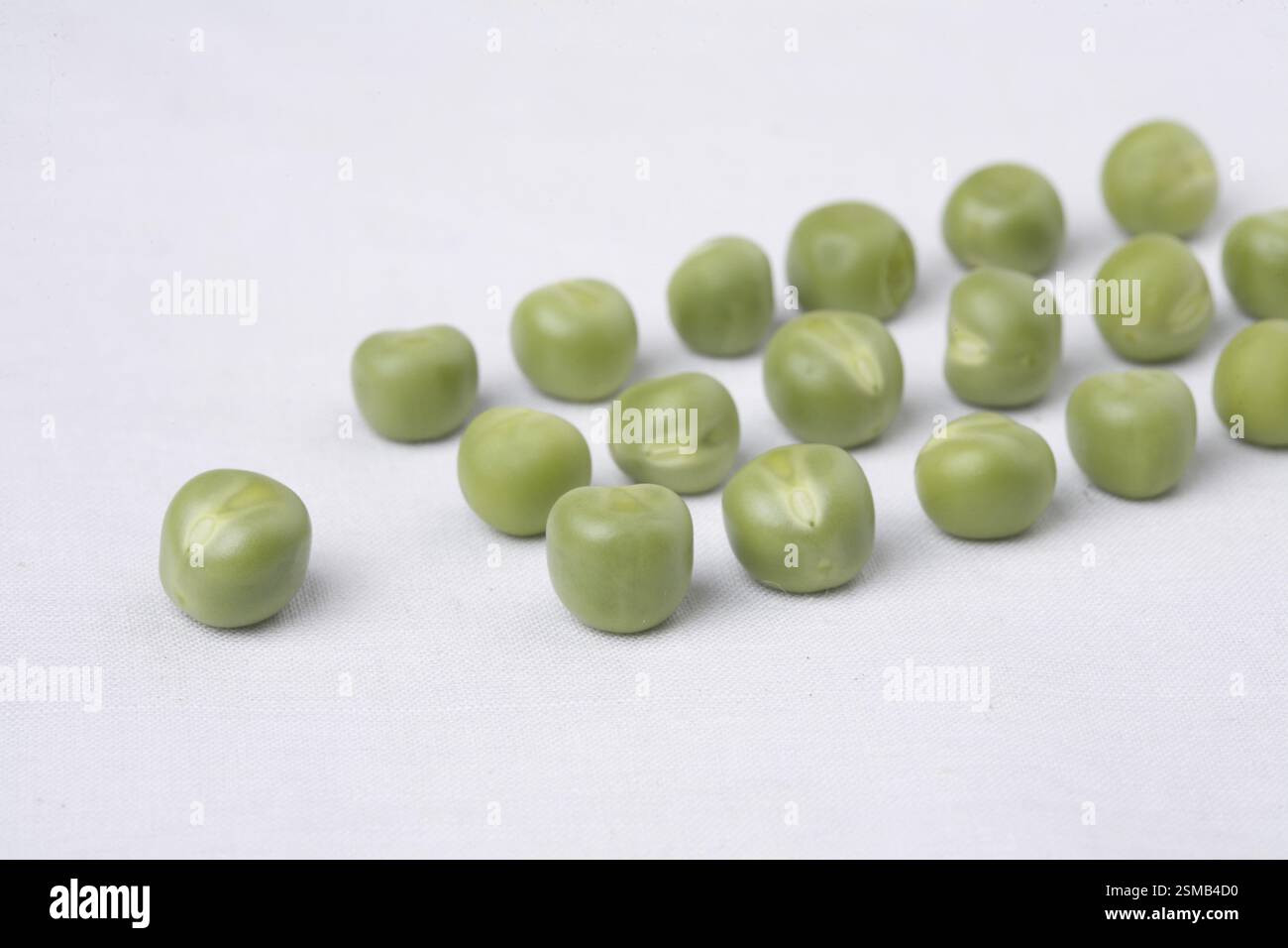 Vegetable, unpeel Green Peas arranged as parade and leader Pisum ...