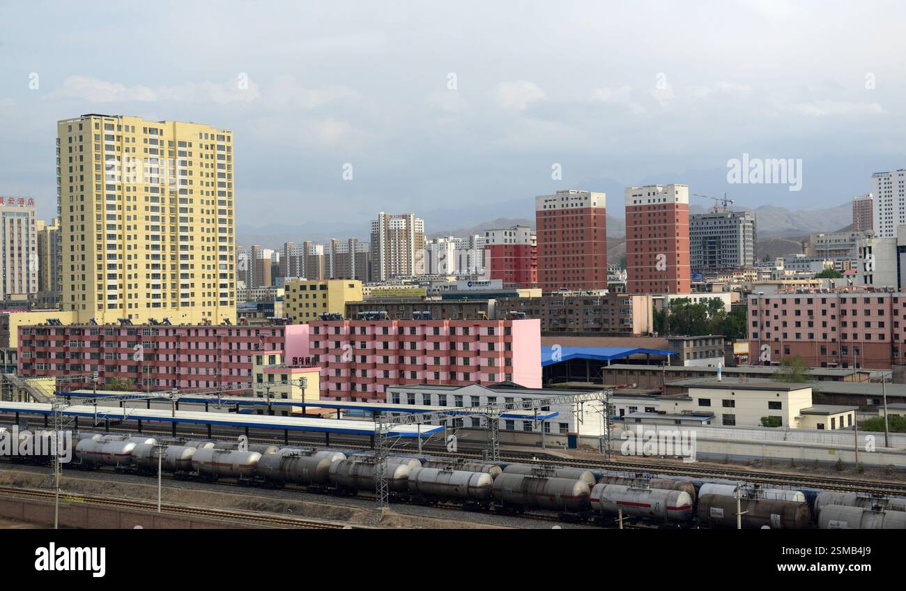 New residential buildings replace old neighborhoods in Lanzhou, Gansu ...