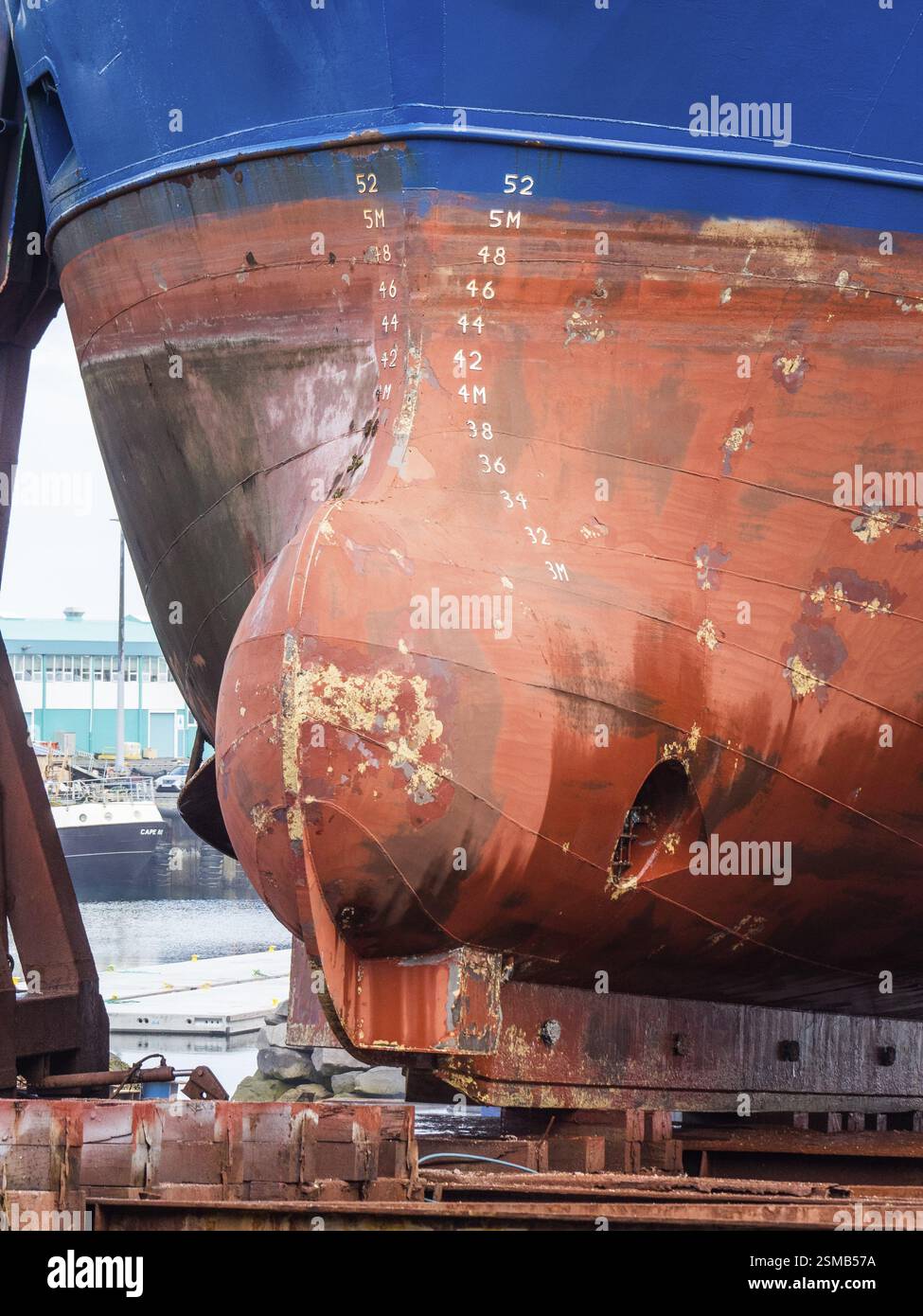 Draught marks on a ship, Reykjavik, Iceland, Europe Stock Photo - Alamy