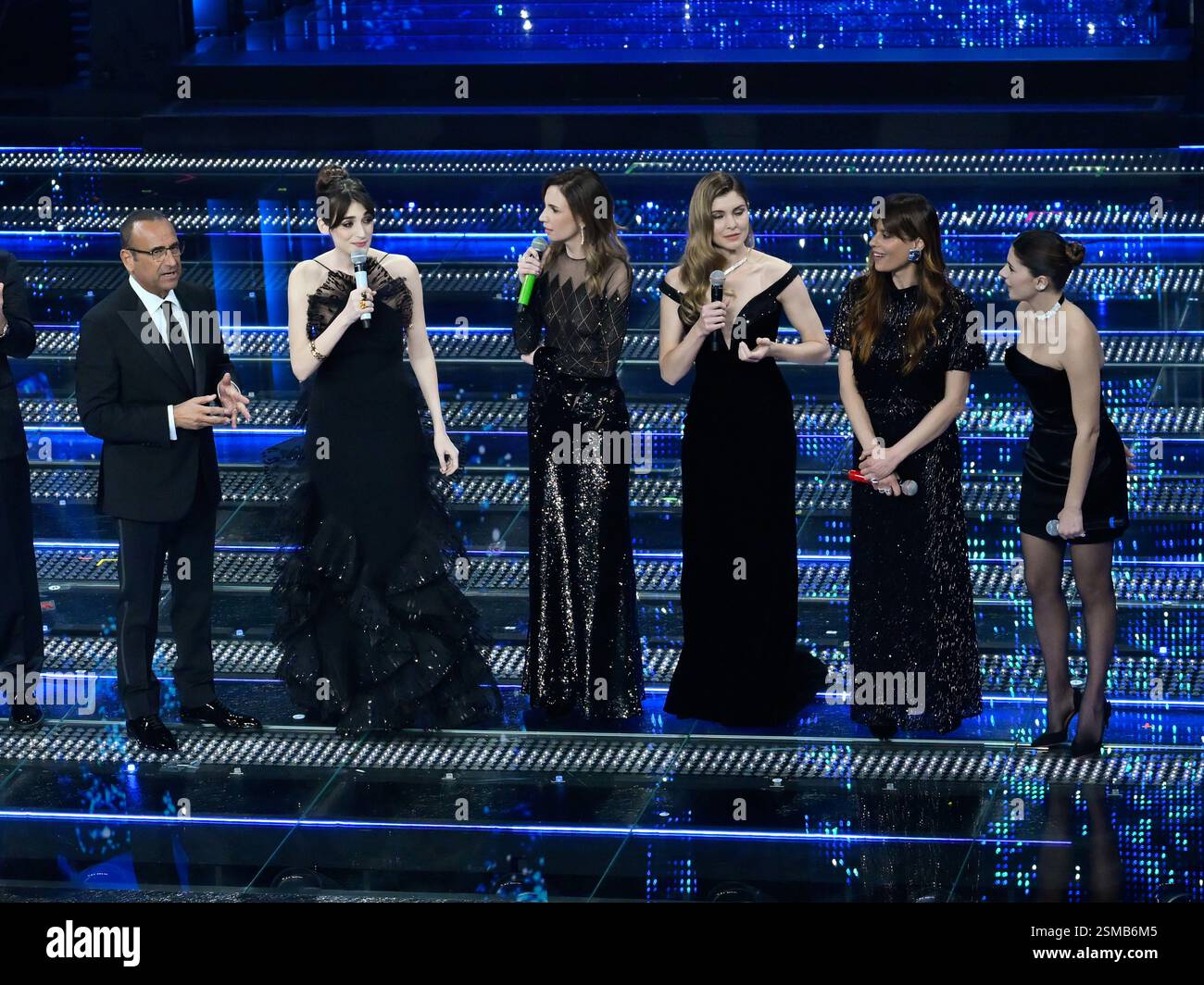 Sanremo, Italy. 12th Feb, 2025. Second Evening. In the photo The Cast ...