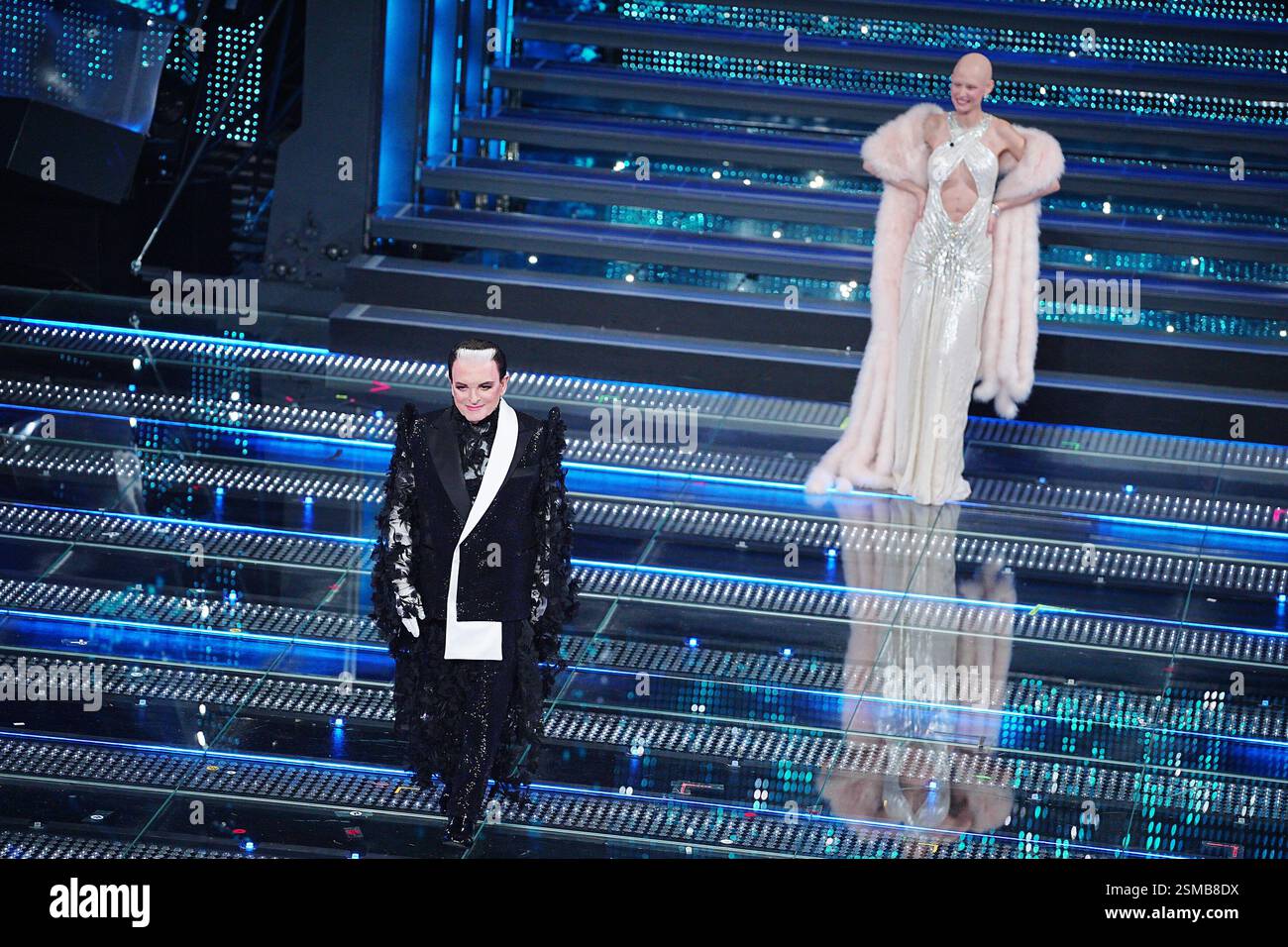 Sanremo, Italia. 12th Feb, 2025. Cristiano Malgioglio, Bianca Balti and ...