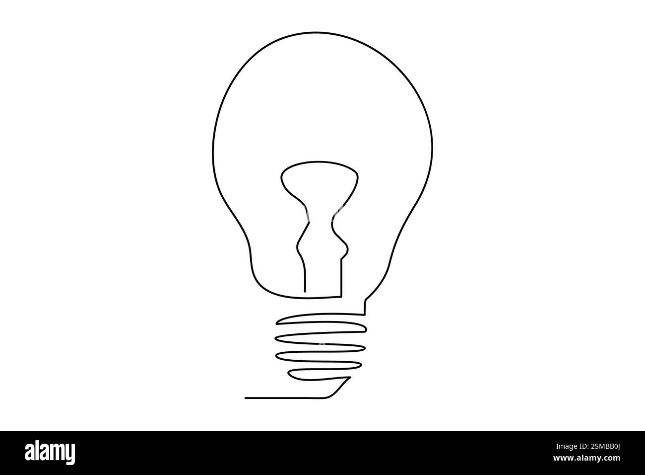 Light bulb one line outline vector art illustration Stock Vector Image ...