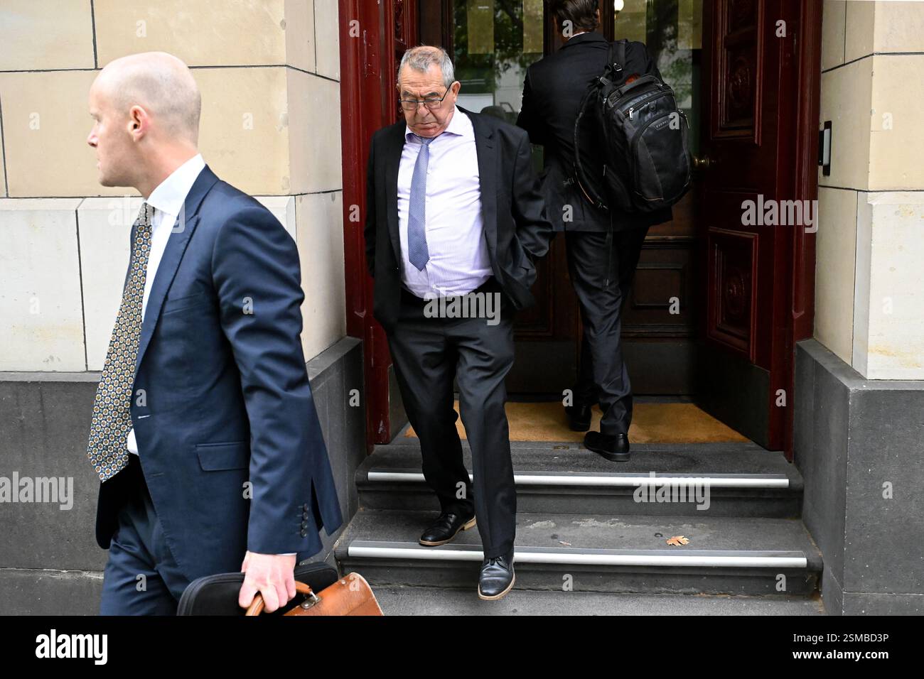 Melbourne, Australia. 13th Feb, 2025. Vincenzo Crupi (centre) departs ...