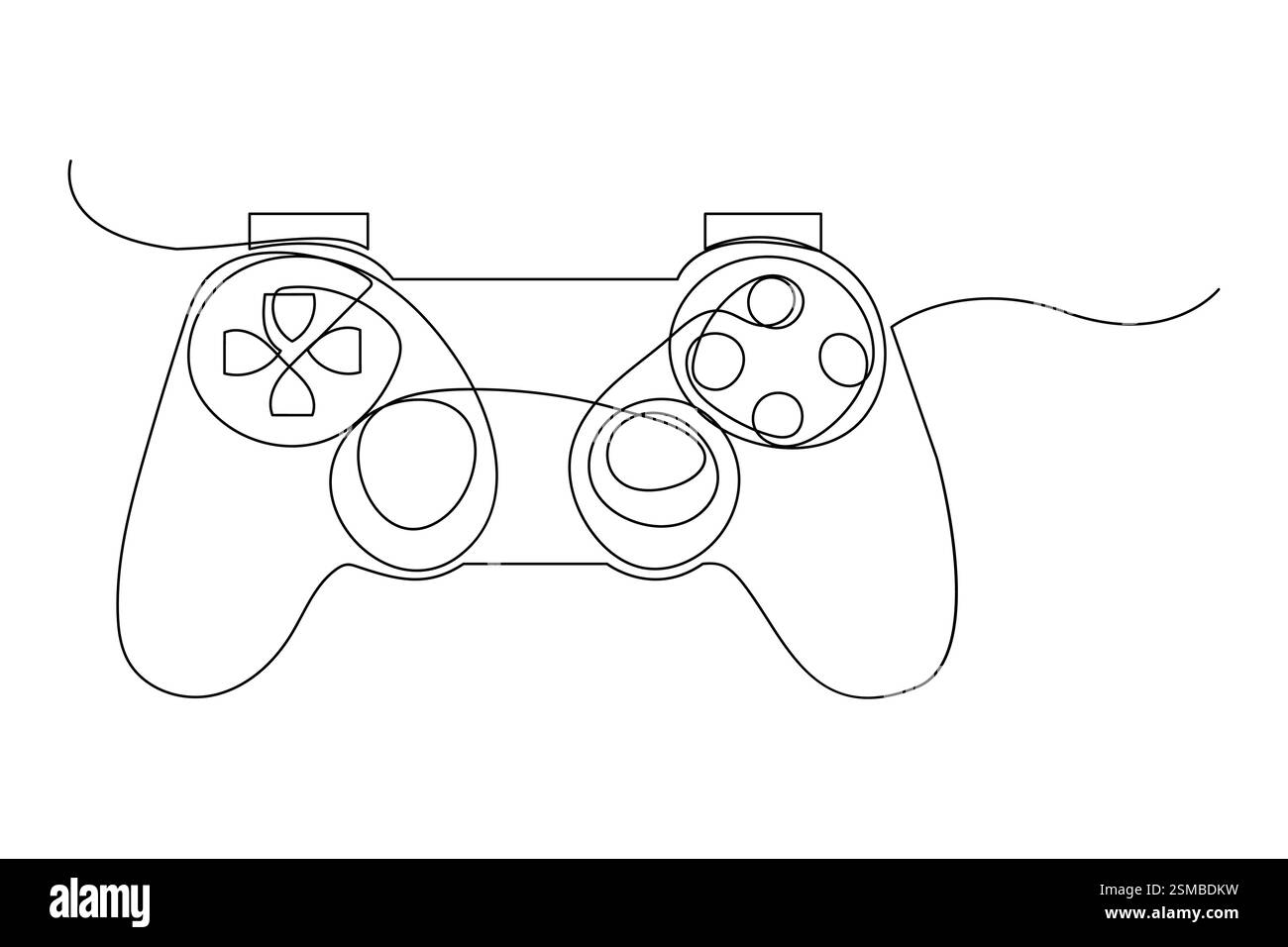 Continuous One Line Drawing Of Game Stick Joystick Gaming Controller