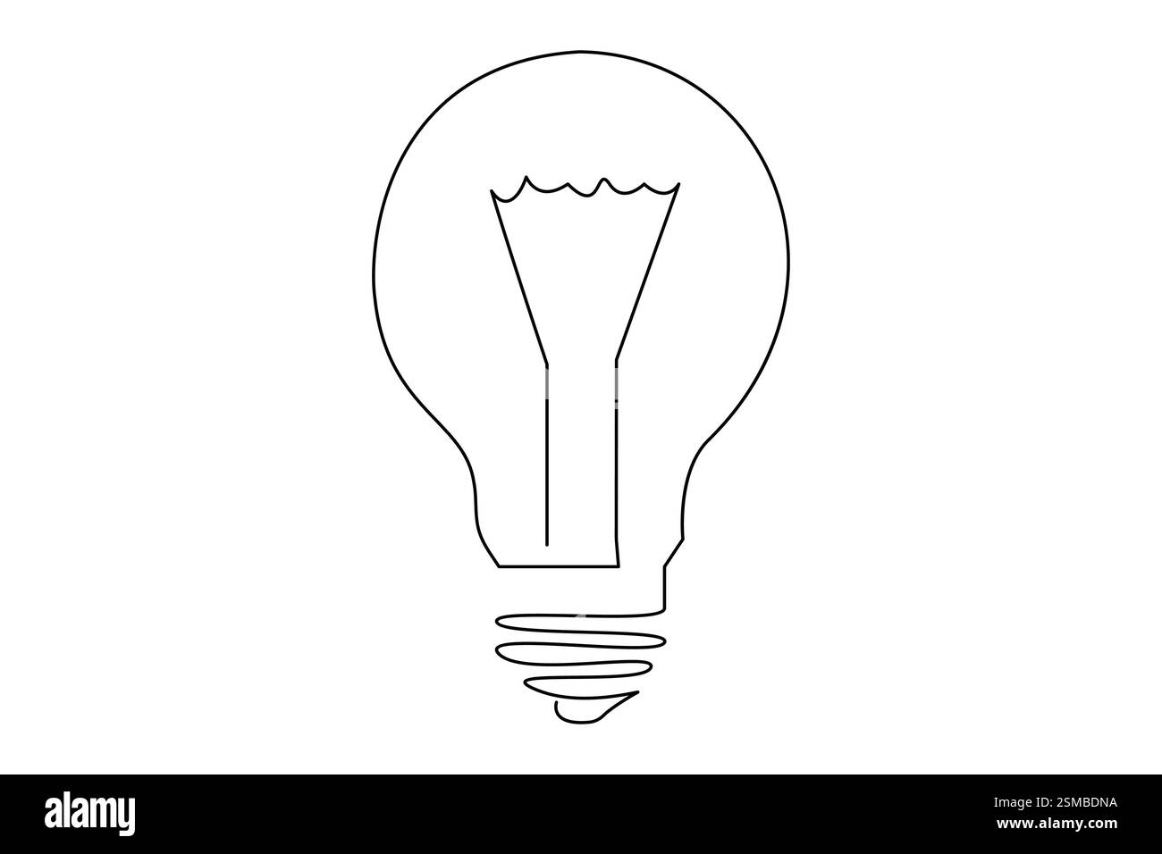 Light bulb one line outline vector art illustration Stock Vector Image ...