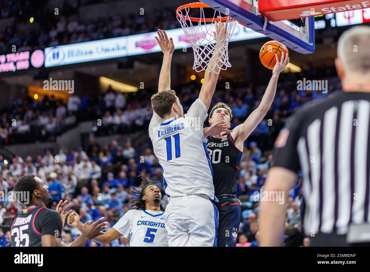 Omaha, NE. U.S. 11th Feb, 2025. - Creighton Bluejays center Ryan ...