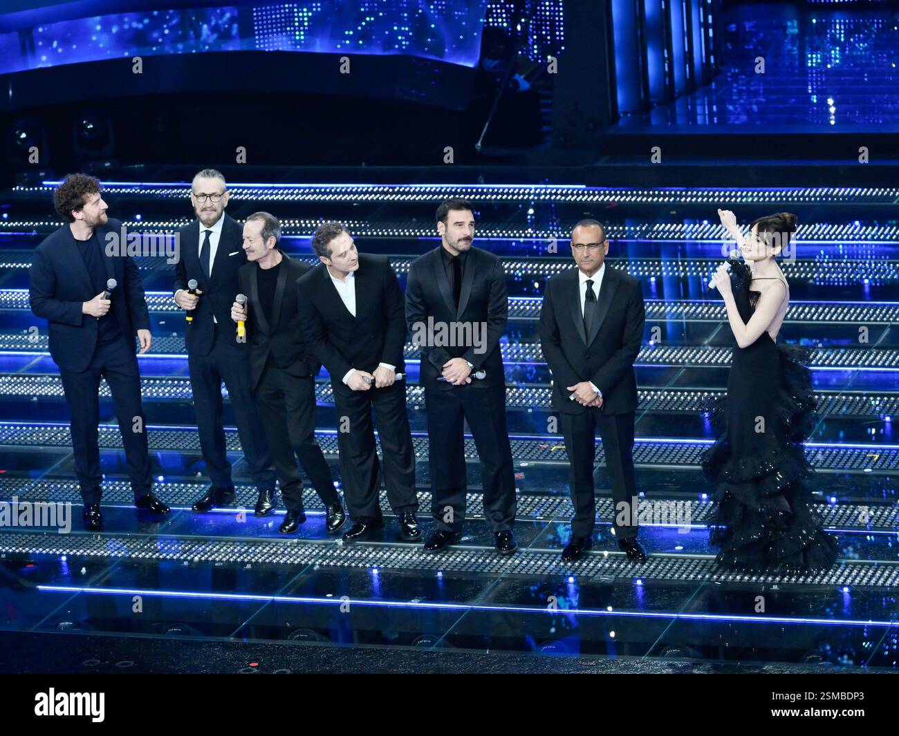 Sanremo, Italy. 12th Feb, 2025. Second Evening. In the photo The Cast ...