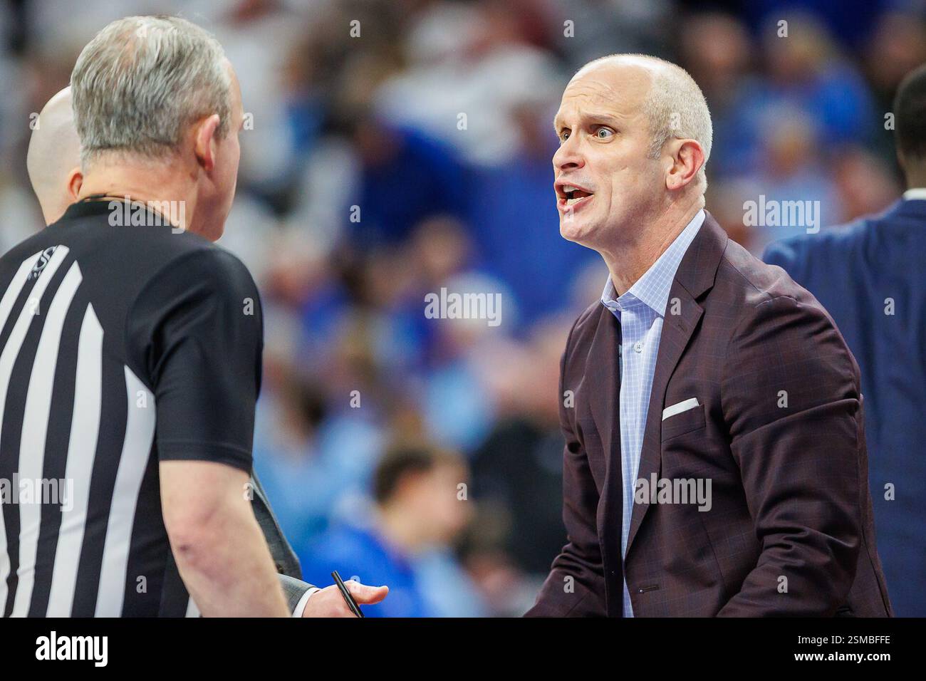 Omaha, NE. U.S. 11th Feb, 2025. - Connecticut Huskies head coach Dan ...