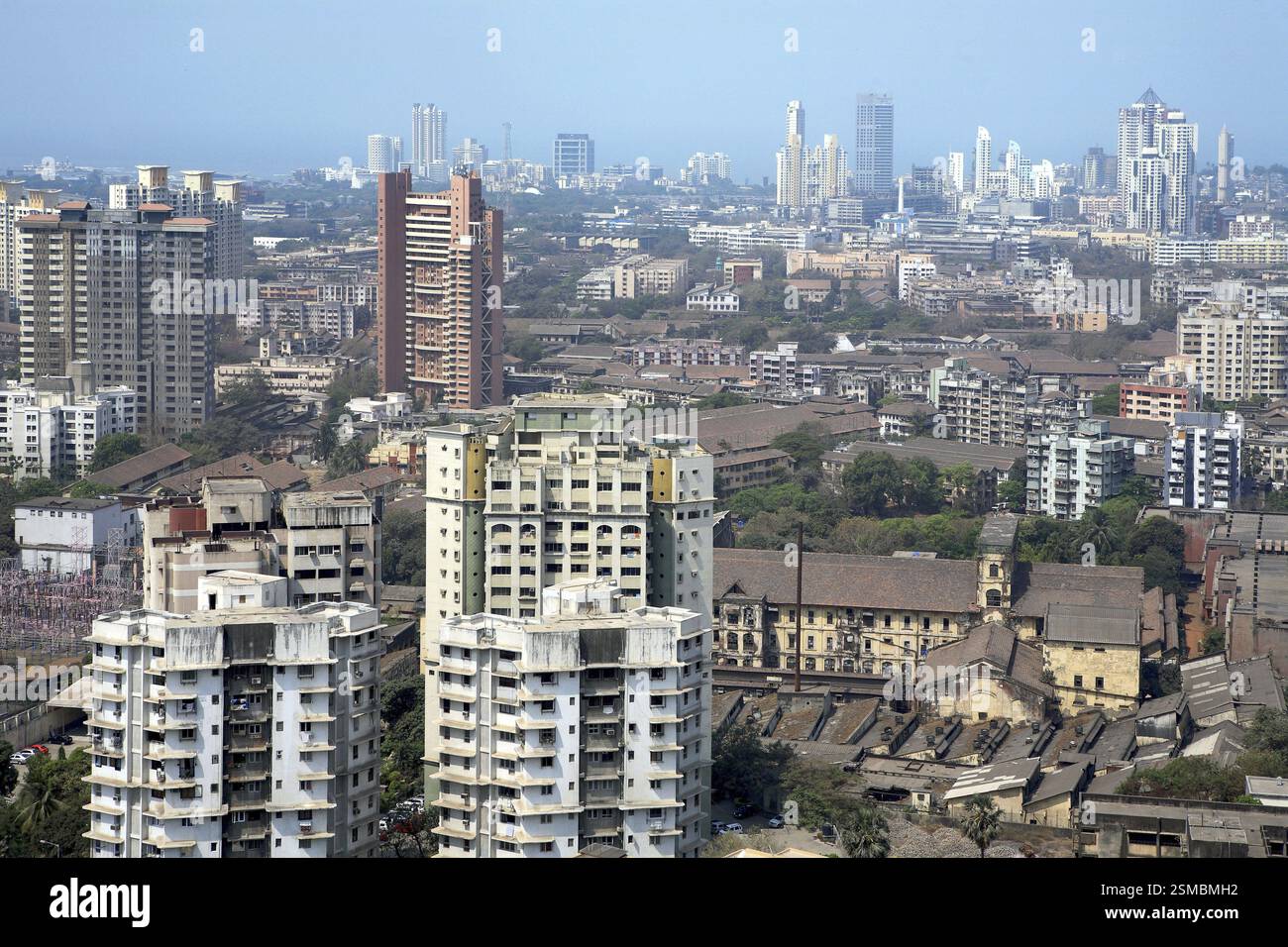 Aerial view of Parel suburb with high-rise of different architectural ...