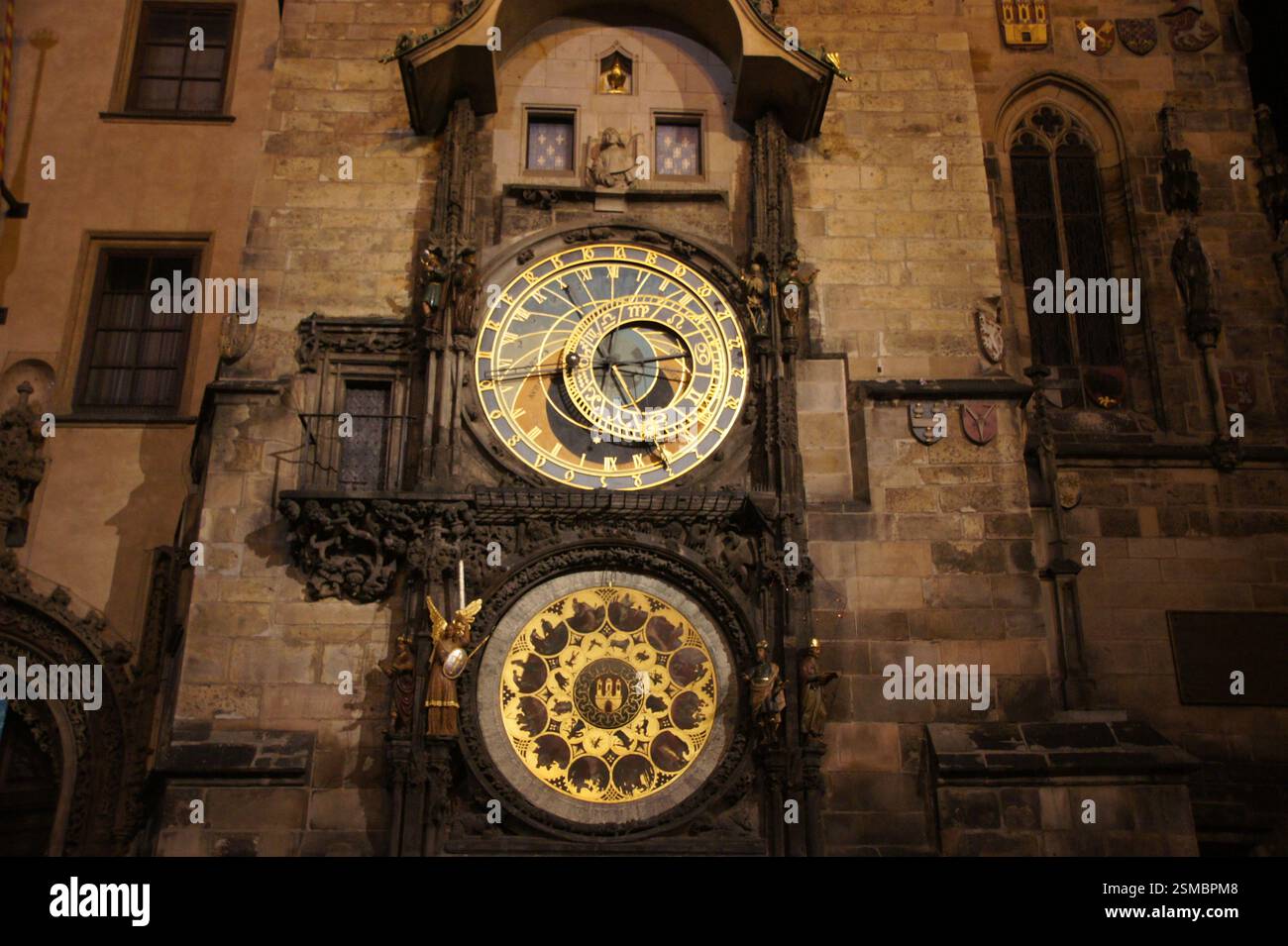 Prague Astronomical Clock. Ornate medieval clock adorned with ...