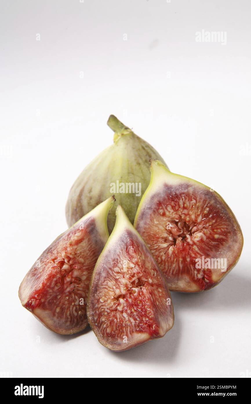 Fruit, Figs Ficus Carica Anjir one full and another cut in three pieces ...