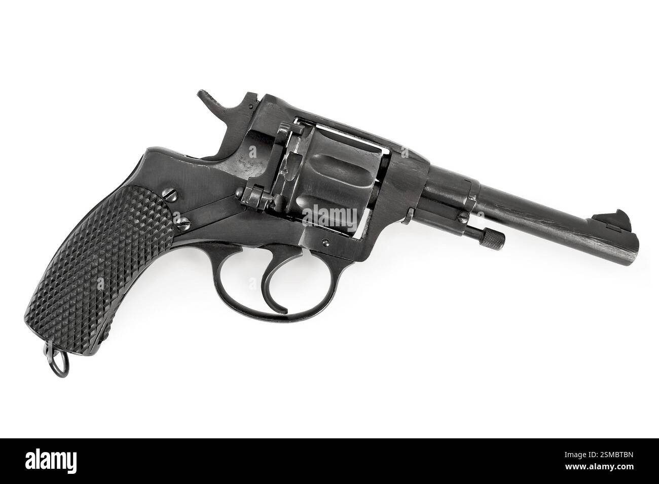 Black revolver isolated on white background Stock Photo - Alamy