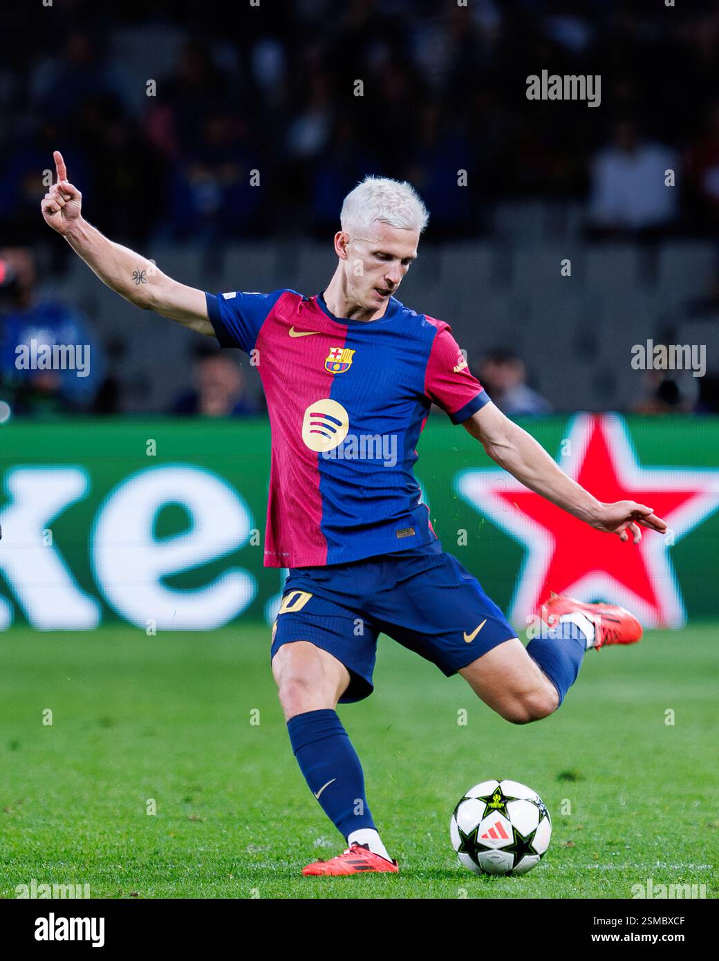 Barcelona, Spain. 23rd Oct, 2024. Dani Olmo in action during the Uefa ...