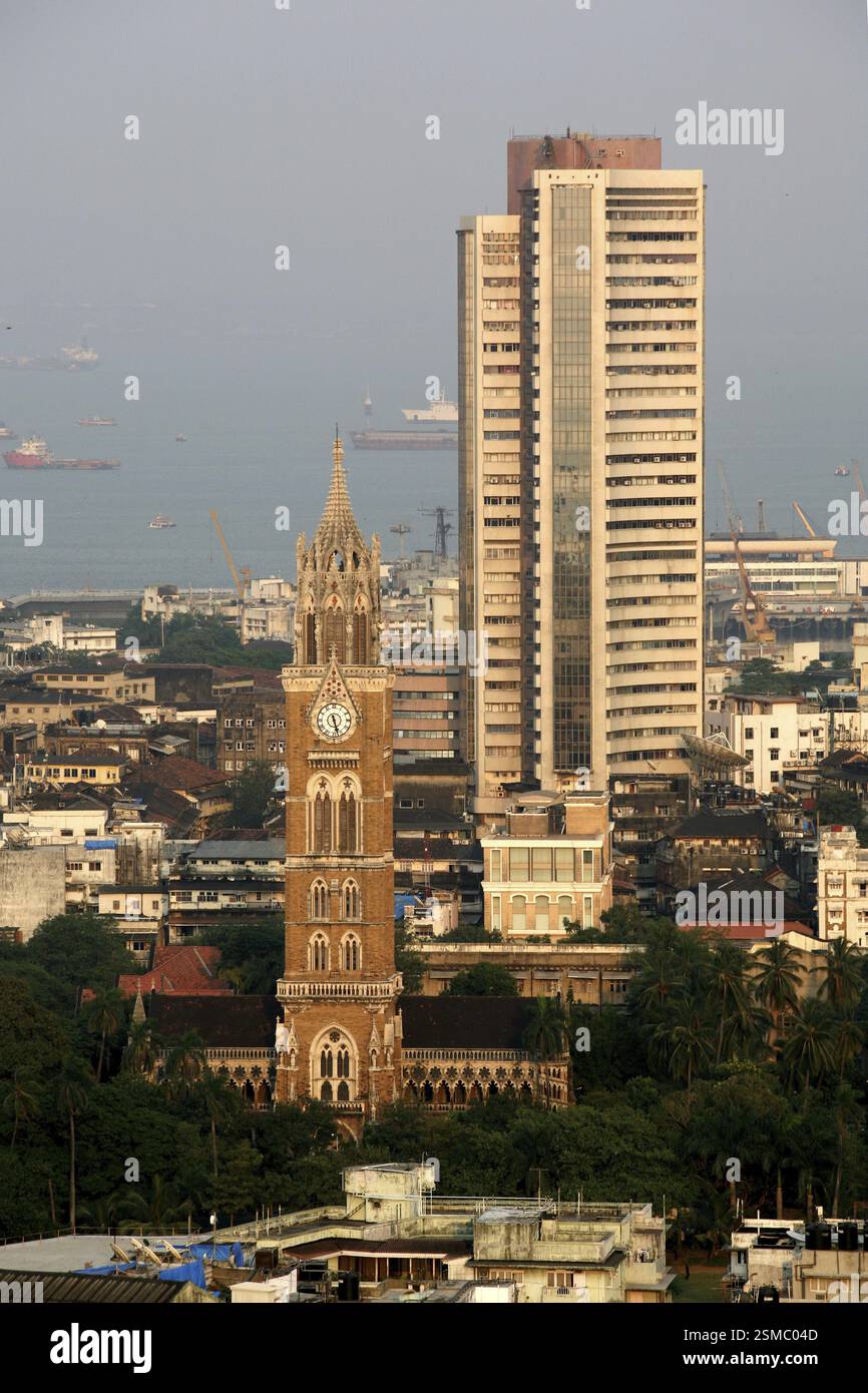 Rajabhai Tower standing with Bombay Stock Exchange building in ...