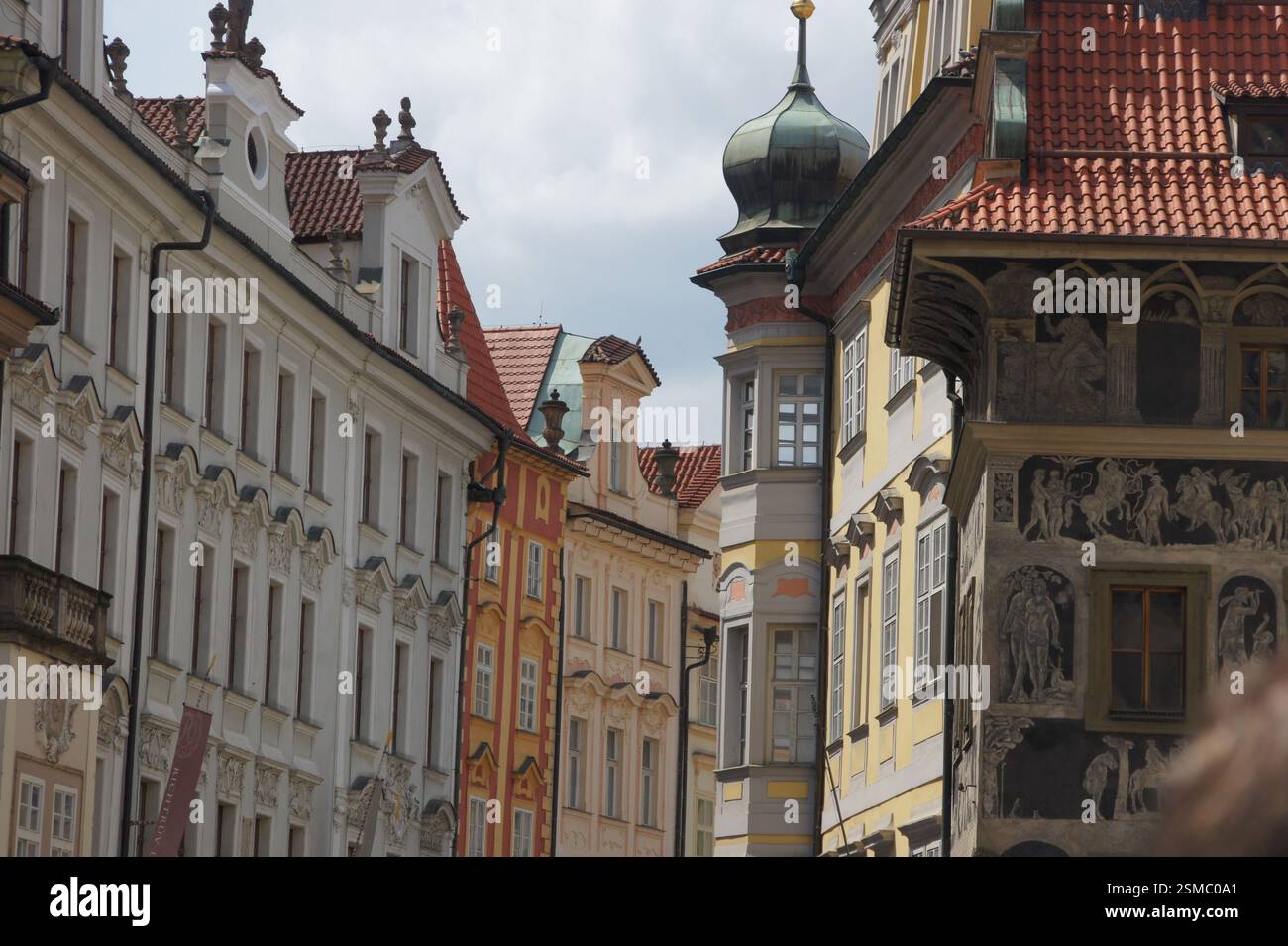 Architecture in the Czech Republic. Buildings with colorful facades and ...