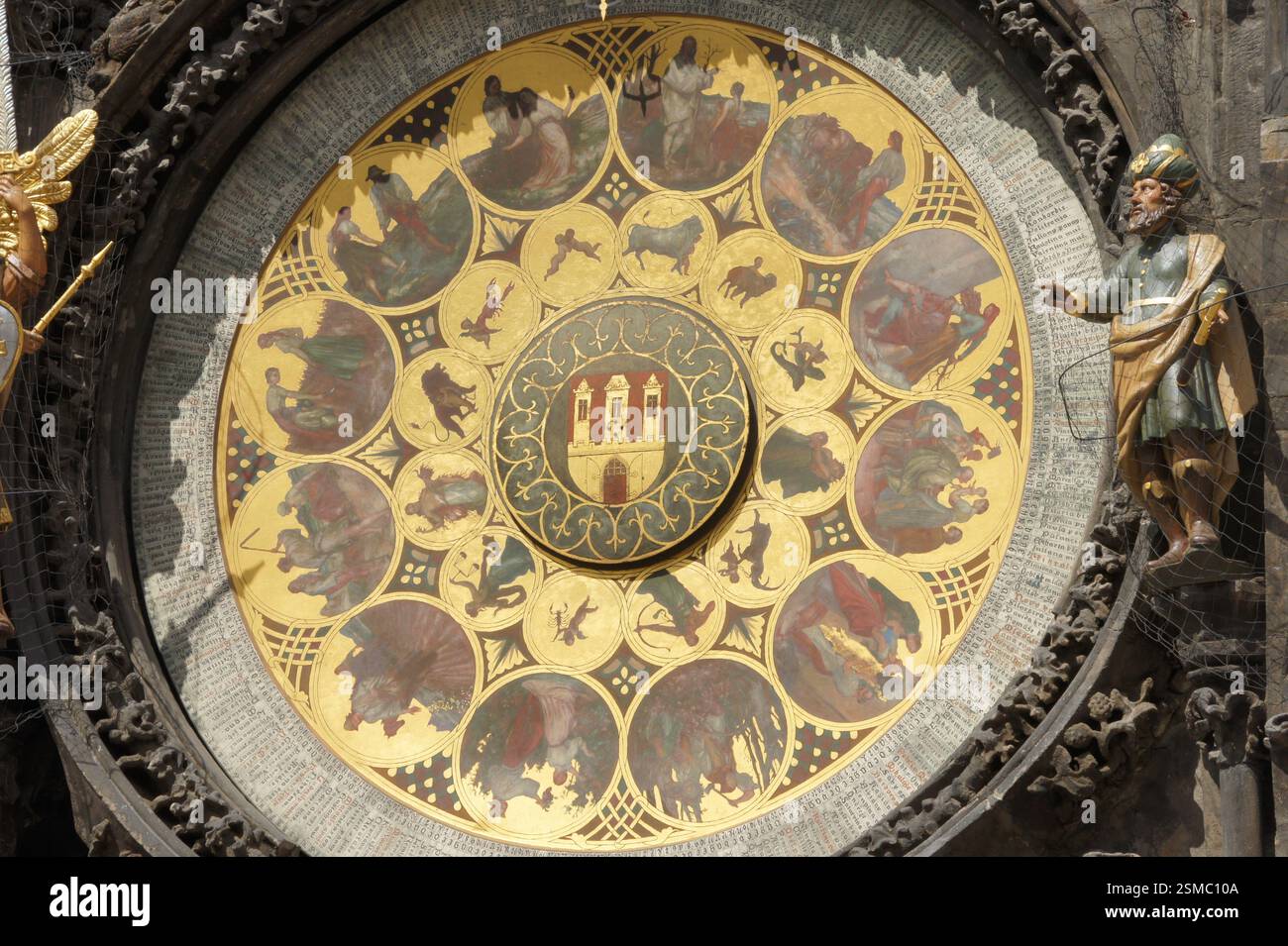 Prague Astronomical Clock, an intricate gold and black astronomical ...