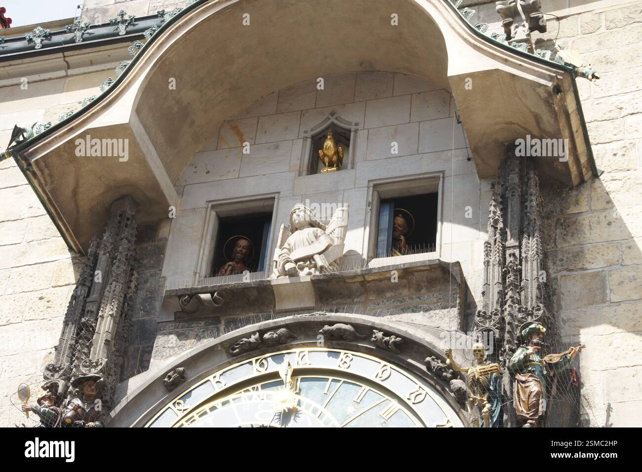 Prague Astronomical Clock. Medieval masterpiece adorned with saints and ...