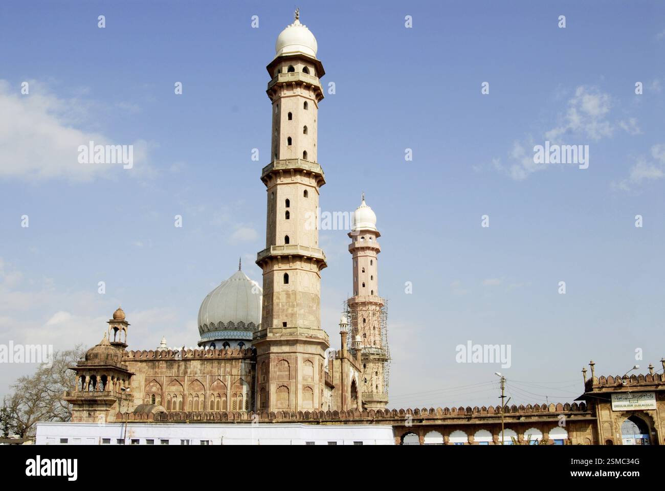 Stately pink Tajul Masjid built in 1870 by Shahjehan Begum largest ...