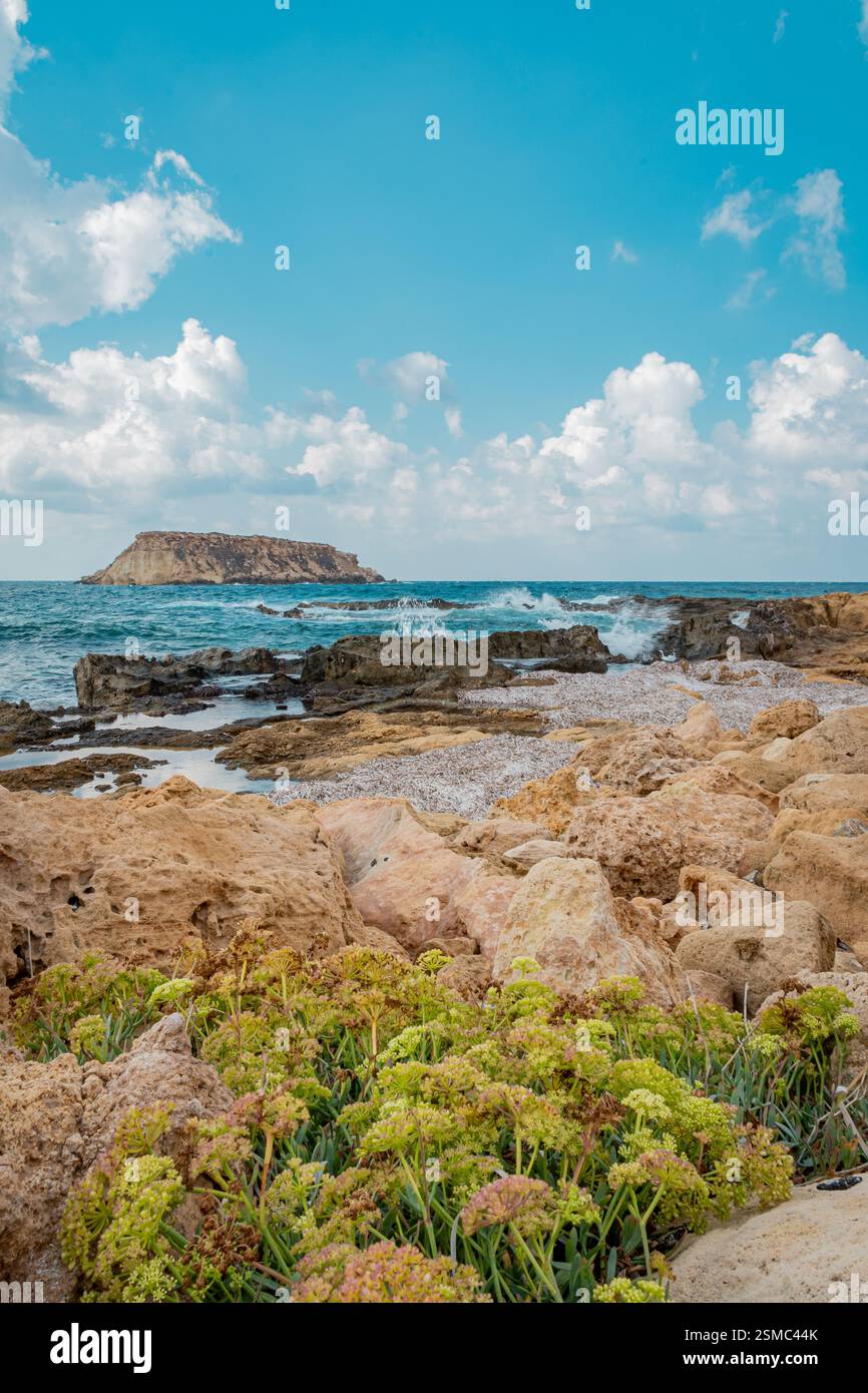 Landscape shots taken in Paphos , Cyprus featuring rocky cliffs, sea ...