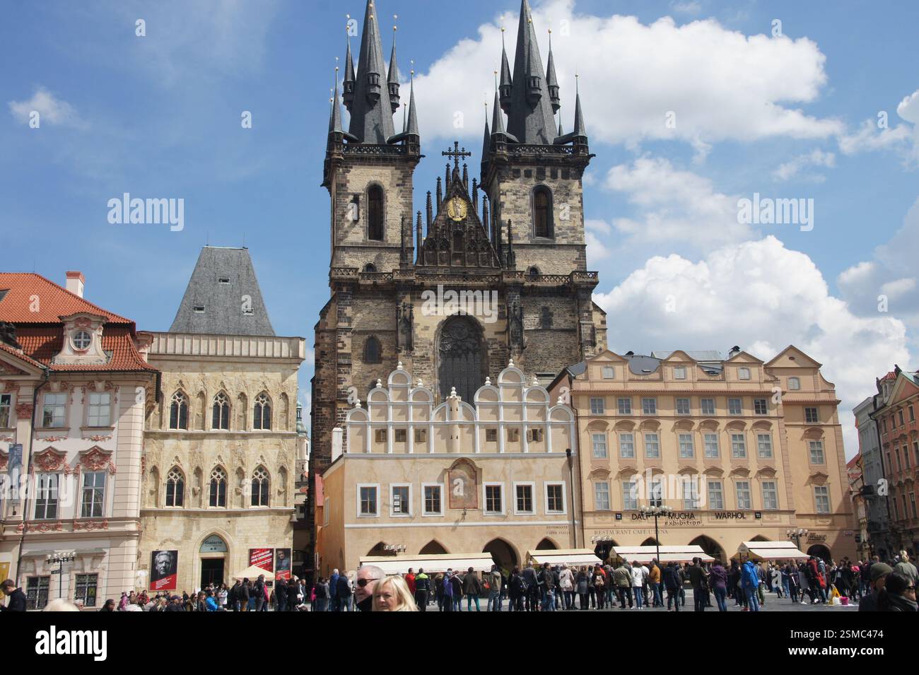 Old Town Square, Prague. Church of Our Lady before Týn dominates the ...