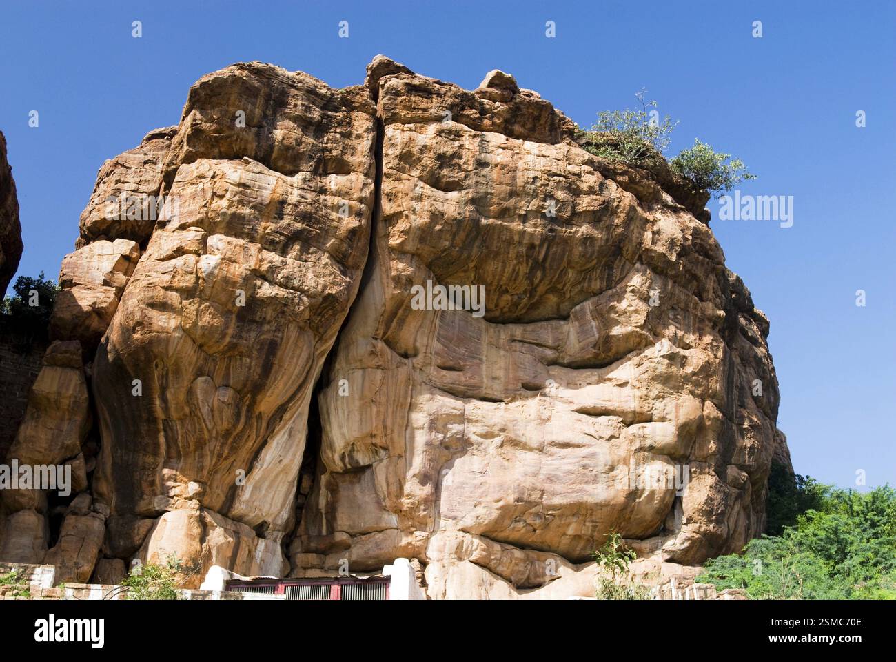 Rust red sandstone rocks in Badami, Karnataka, India, Asia Stock Photo ...